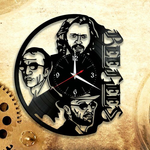Настенные часы из виниловой пластинки с изображением группы Bee Gees