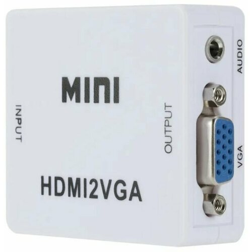 Адаптер переходник с HDMI на VGA/Видео конвертор белый 1080p