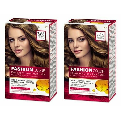 RuBella Краска для волос Fashion Color, тон 7.53 Caramel Blond, 50/50/15 мл, 2 уп