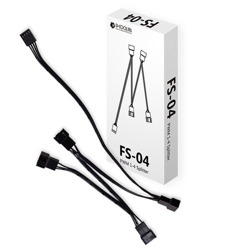 Кабель-разветвитель 1/4 ID-COOLING FS-04 (160шт/кор, 12V, PWM, 4 pin) Retail