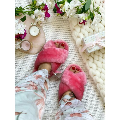 Тапочки Лапки Кошки, размер 37, розовый