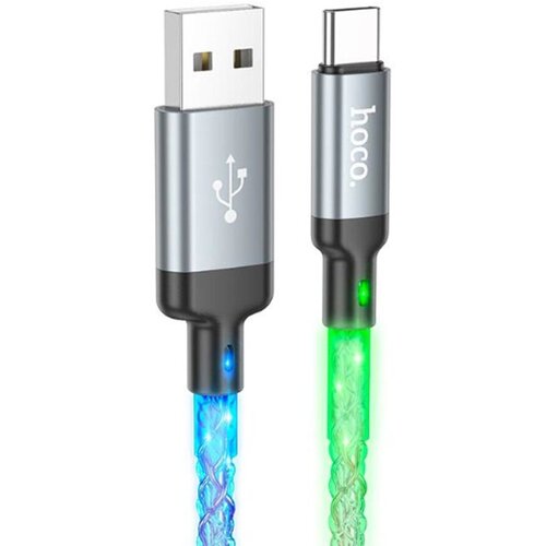 Кабель USB - Type-C HOCO U112 Shine, 1.0м, 3.0A, цвет: серый