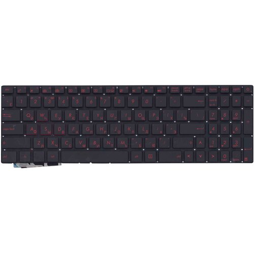 Клавиатура для ноутбука Asus G771 N551 черная без рамки с подсветкой (короткий шлейф)