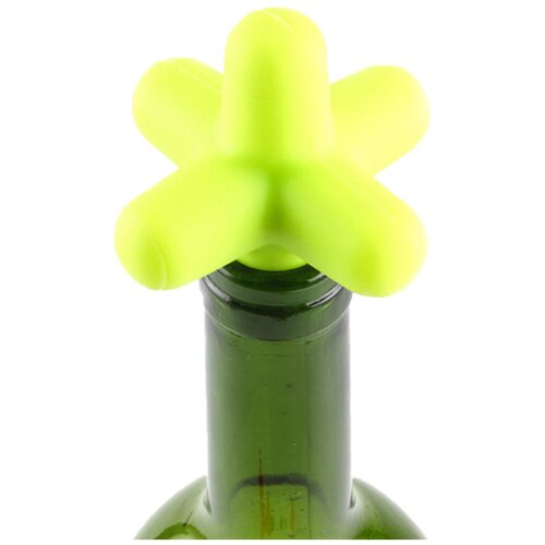 Универсальная конусная пробка для бутылок, силиконовая, ярко-желтый, диаметр 1,83 см, общий размер 6,8х5,3 см, Kitchen Angel KA-BTSTP1-12