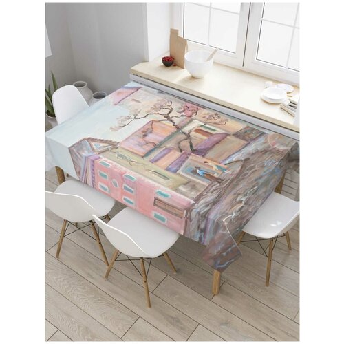 Скатерть прямоугольная JoyArty на кухонный стол "Неожиданная встреча" из оксфорда, 120x145 см
