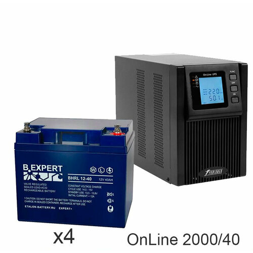 ИБП POWERMAN ONLINE 2000 Plus + ETALON BHRL 12-40