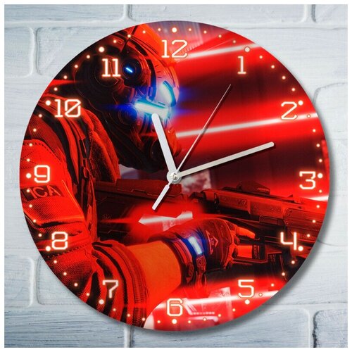 Настенные декоративные часы УФ с ярким рисунком, диаметр 28см игры Titanfall (титанфолл, PS, Xbox, PC, Switch) 4728