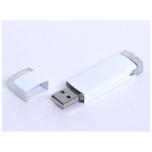 Классическая металлическая флешка для нанесения логотипа (32 Гб / GB USB 3.0 Белый/White 014 Классик MT124)