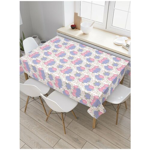 Скатерть прямоугольная JoyArty на кухонный стол "Нежные летние букеты" из оксфорда, 120x145 см