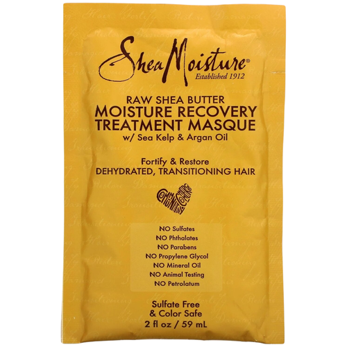 Shea Moisture маска Raw Shea Butter Moisture Recovery Treatment Masque with Seal Kelp & Argan Oil, 59 мл, пакет