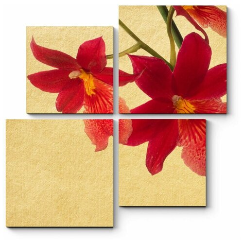 Модульная картина Красные орхидеи80x80