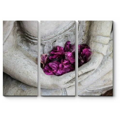 Модульная картина Лепестки в каменных руках130x93