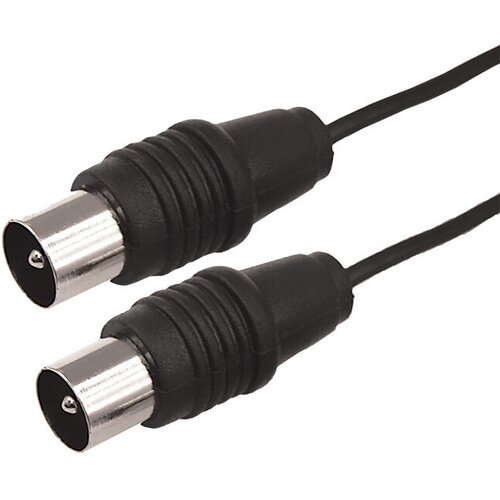 ВЧ кабель (ТВ штекер - ТВ штекер) 20 м для передачи аналоговых аудио- и видеосигнала, цвет: Черный