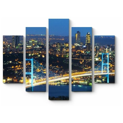 Модульная картина Город не спит, ночной Стамбул135x108