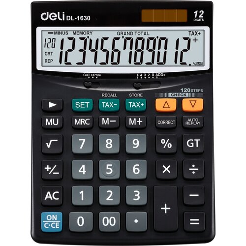 Калькулятор настольный Deli Core E1630 черный 12-разрядов
