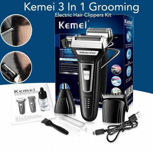 Электронная профессиональная машинка для стрижки волос Kemei 3 в 1 KM-6333