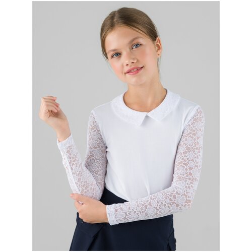 Школьная блуза Sherysheff, размер 134, белый