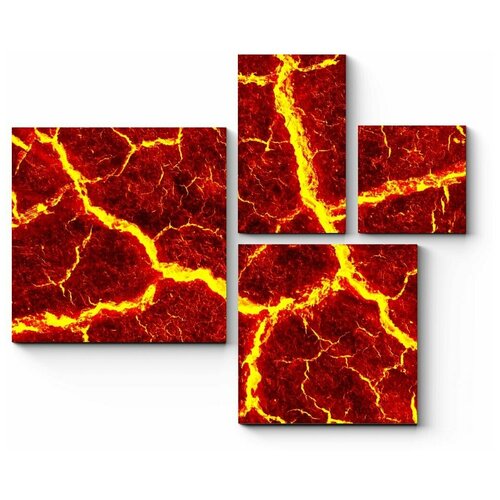 Модульная картина Горящая лава 122x102