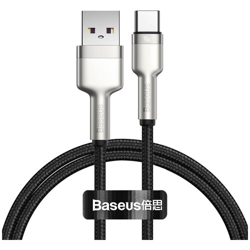 Кабель Baseus Cafule Series Metal Data Cable USB to Type-C 40W 1m Black+Silver (CATJK-A01)