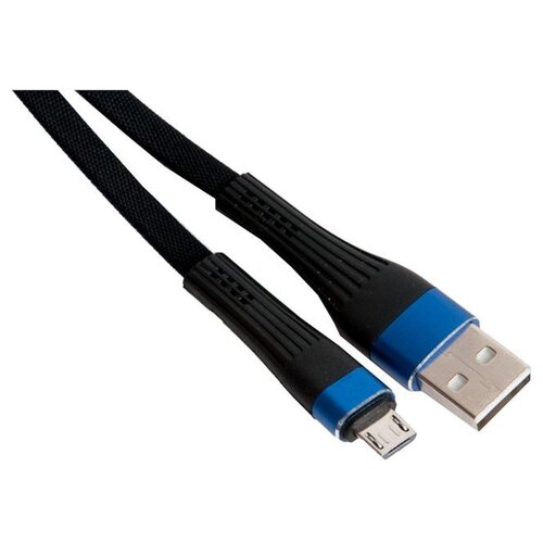 Кабель Hoco U39 Slender USB - microUSB, 1.2 м, 1 шт., синий/черный