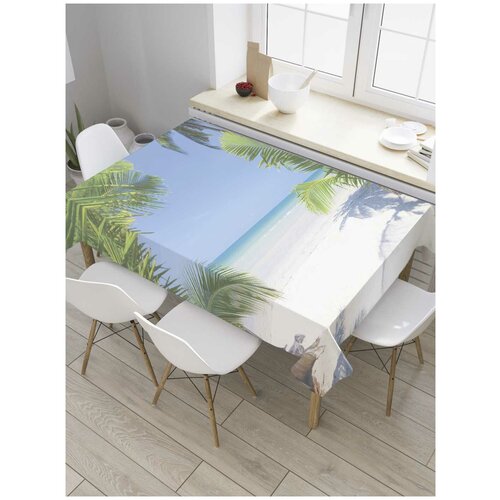 Скатерть прямоугольная JoyArty на кухонный стол "Солнце Малибу" из оксфорда, 120x145 см