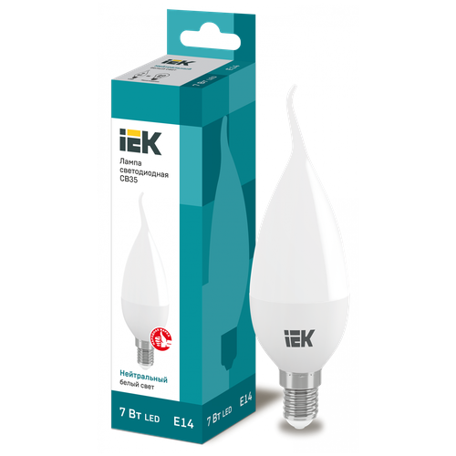 Лампа светодиодная ECO CB35 свеча на ветру 7Вт 230В 4000К E14, IEK LLE-CB35-7-230-40-E14 (10 шт.)