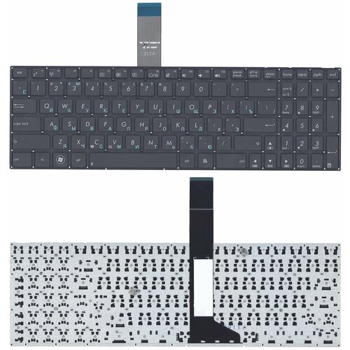Клавиатура для ноутбука Asus A550CA, русская, черная, плоский Enter