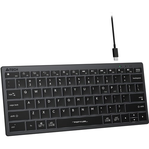 Клавиатура A4Tech Fstyler FX61 USB Slim Multimedia LED Grey-White