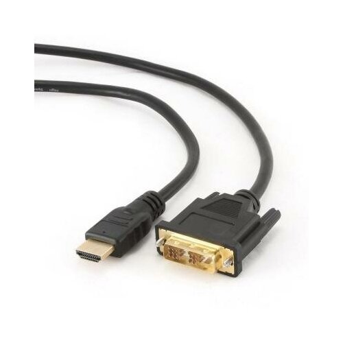 Gembird Кабель HDMI-DVI Gembird/Cablexpert CC-HDMI-DVI-0.5M, 19M/19M, 0.5м, single link, черный, позол. разъемы, экран, пакет