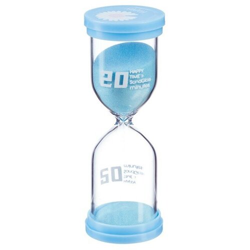 Песочные часы Happy time, на 20 минут, 4.4 х 12.6 см, голубые