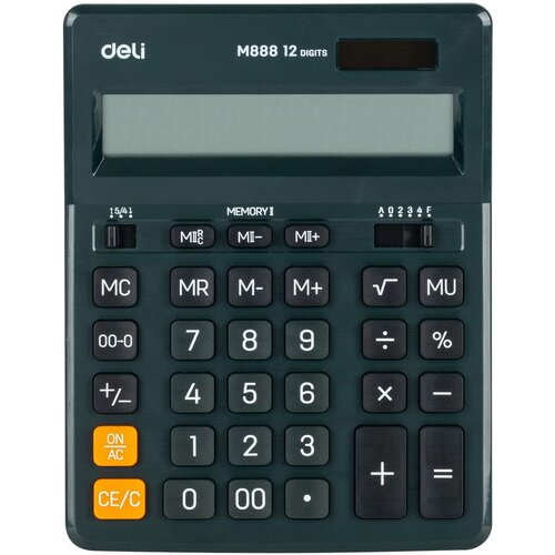 Калькулятор настольный Deli EM888F-green зеленый
