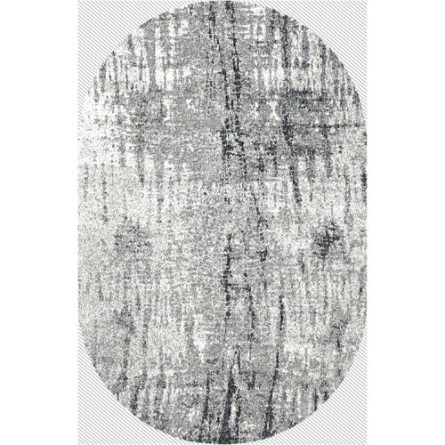 Ковер Модерн Люберцы Альфа Лб 88026-55 из нитей Фризе, цвет Серый, Овал, размер 2 м на 3 м , вес 9,6 кг.