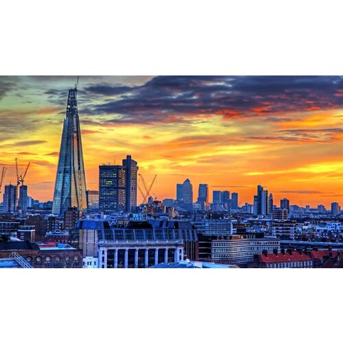 Картина на холсте 110x60 LinxOne "London changing skyline" интерьерная для дома / на стену / на кухню / с подрамником