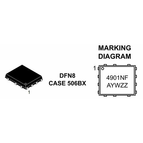 Микросхема NTMFD4901NFT1G N-Channel MOSFET 30V 10.3A DFN8
