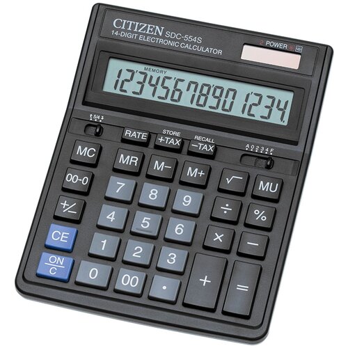 Калькулятор бухгалтерский CITIZEN SDC-554S, черный