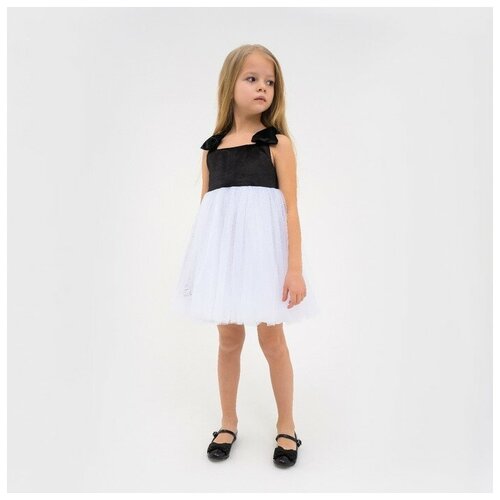 Платье нарядное детское KAFTAN, р. 28 (86-92 см), черный/белый