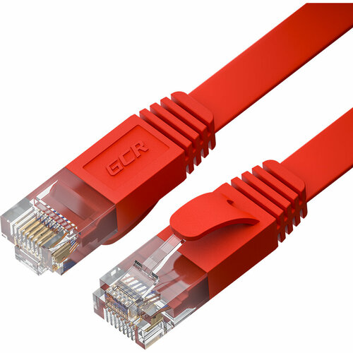 Greenconnect GCR-52859 UTP кат.6, 2 м GCR Патч-корд PROF плоский прямой 2.0m, UTP медь кат.6, красный, 30 AWG, ethernet high speed 10 Гбит/с, RJ45, T568B, GCR-52859 GCR-52859