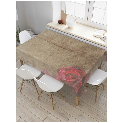 Скатерть прямоугольная JoyArty на кухонный стол "Ретро узор с розами" из оксфорда, 180x145 см