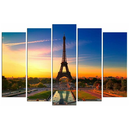 Модульная картина на Дереве - "Прекрасный Париж", размер 150х100 см
