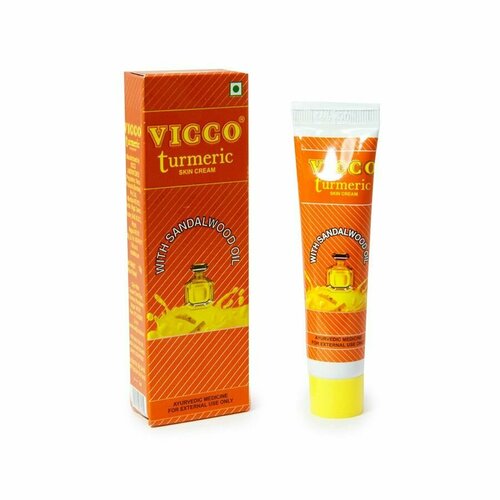 Крем с Куркумой и Сандаловым маслом Викко / Turmeric skin cream with Sandalwood oil Vicco, 15 гр.