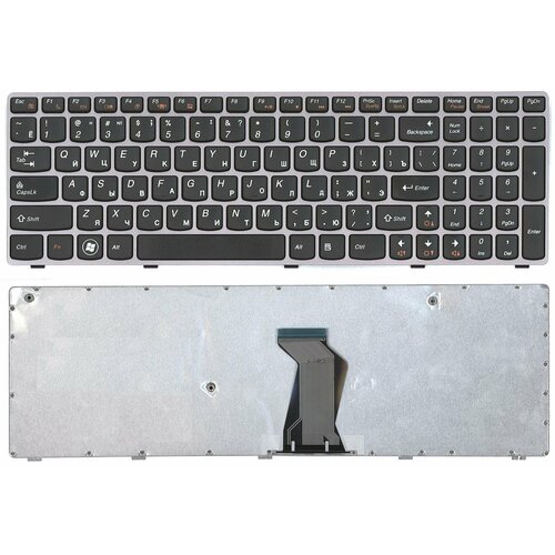Клавиатура для ноутбука LENOVO 9Z. N5SSW. A0R черная с серой рамкой