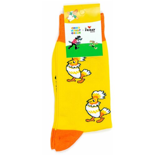 Носки St. Friday Носки с рисунками St.Friday Socks x Союзмультфильм, размер 42-46, оранжевый, желтый