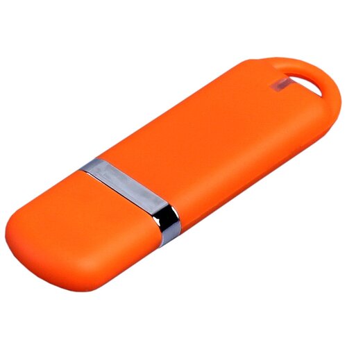 Классическая флешка soft-touch с закругленными краями (4 Гб / GB USB 2.0 Оранжевый/Orange 005 Flash drive)