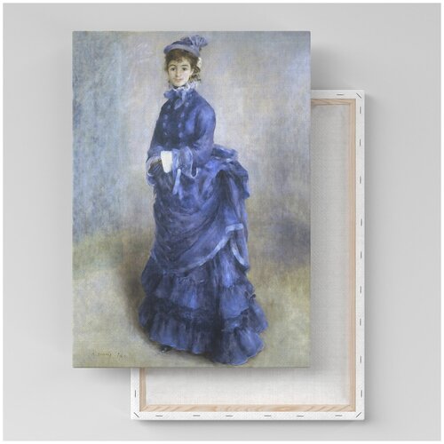 Картина на холсте с подрамником / Pierr - Auguste Renoir / Ренуар Пьер - Парижанка. Дама в голубом