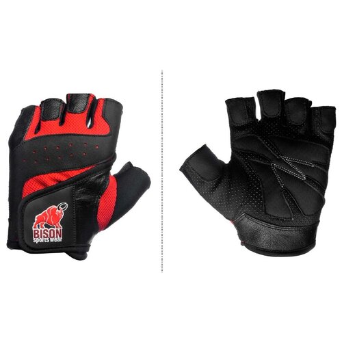 Перчатки Bison, размер S, черный, красный