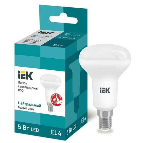 Лампа светодиодная Eco 5Вт R50 4000К нейтр. бел. E14 450лм 230-240В IEK LLE-R50-5-230-40-E14