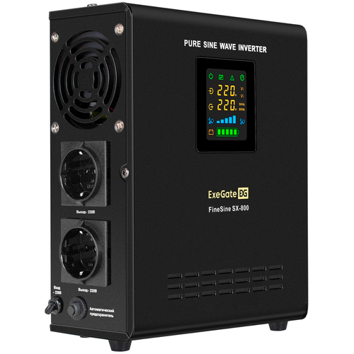 ИБП + батарея ExeGate FineSine SX-800. LCD. AVR.2SH + HR 12-40 (40Ач) (EX296521RUS)