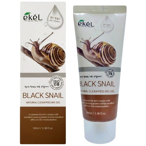 Ekel Пилинг-скатка Natural Clean Peeling Gel Black Snail с экстрактом черной улитки, 100 мл