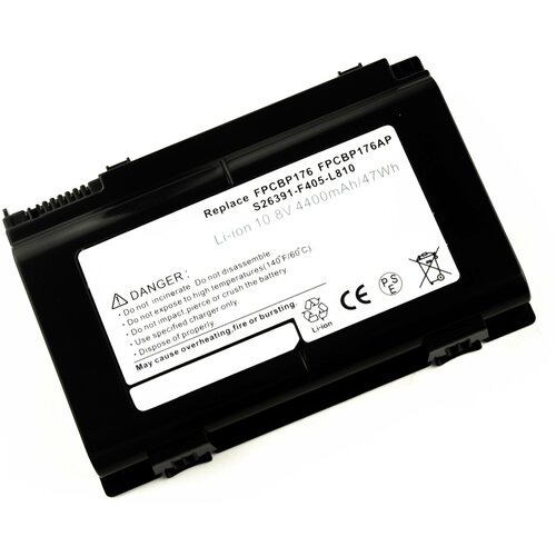 Аккумулятор для Fujitsu LifeBook A1220 A6210 (10.8V 4400mAh) BLACK OEM p/n: FPCBP176 BP176-3S2P