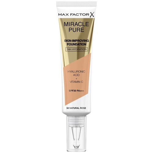 Max Factor Тональный крем Miracle Pure Foundation, SPF 30, 30 мл, оттенок: 50 natural rose